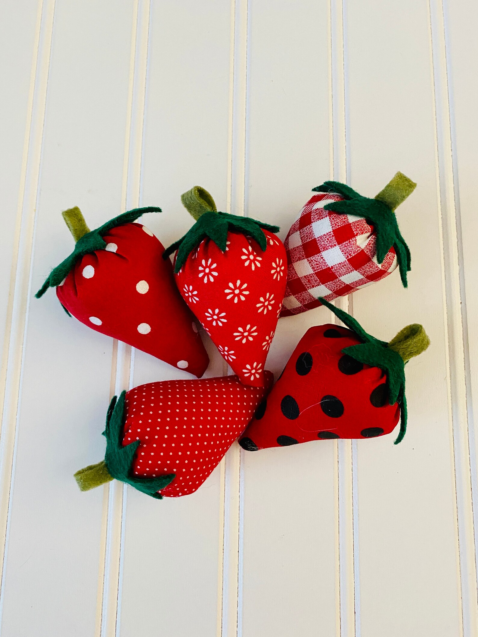 Fabric Strawberries Handmade Spring/summer Decor Handmade - Etsy