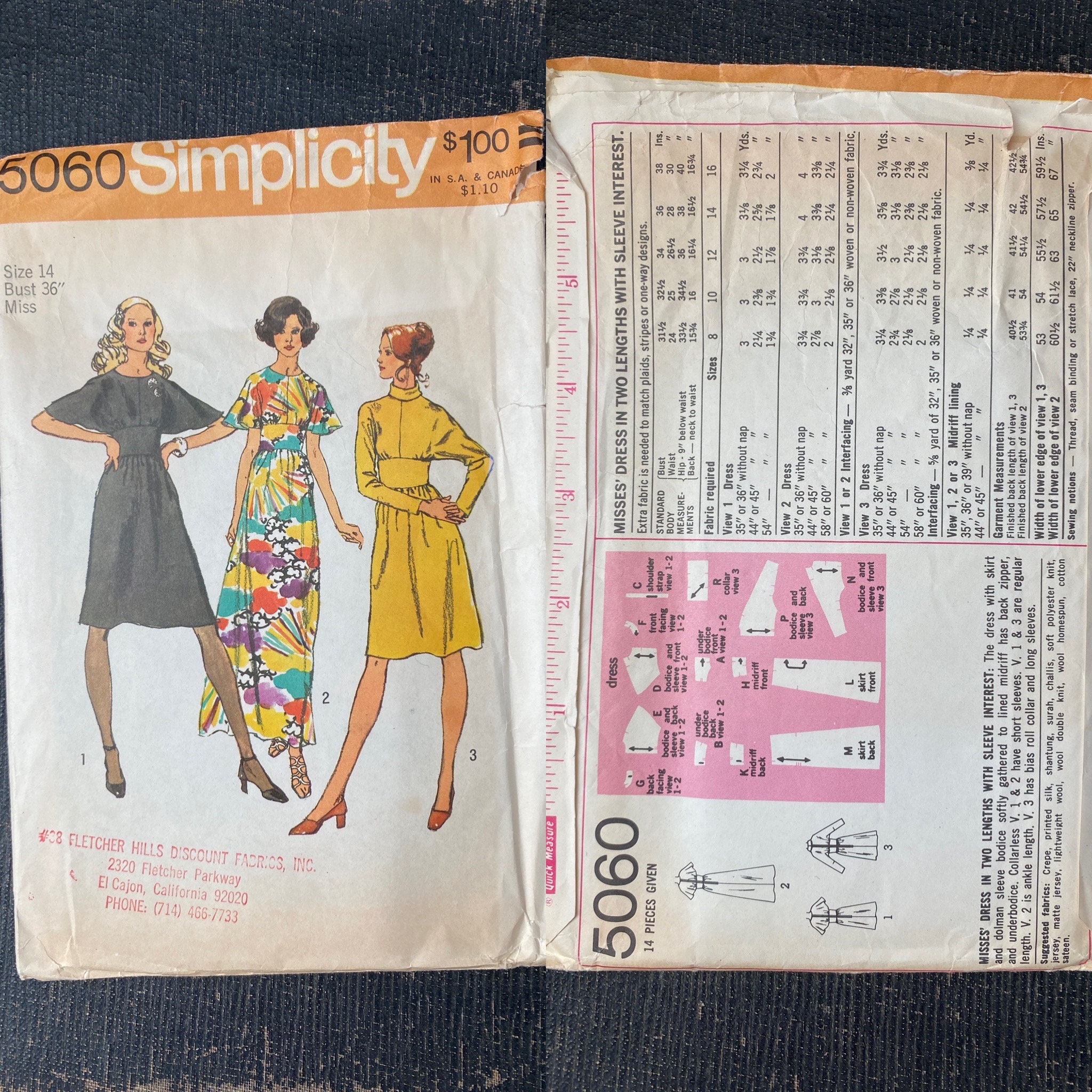 Vintage 1960s-70s Sewing Pattern, Simplicity Mccalls, Retro Cosplay ...