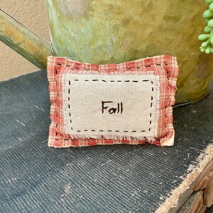 Handmade Primitive Fall Pillow Bowl Fillers, Fall Decor, Vintage Quilt ...