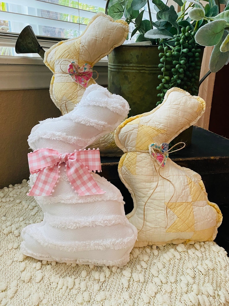 Larger Size Handmade Bunny Handmade Fabric Bunny Vintage - Etsy