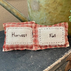 Handmade Primitive Fall Pillow Bowl Fillers, Fall Decor, Vintage Quilt ...