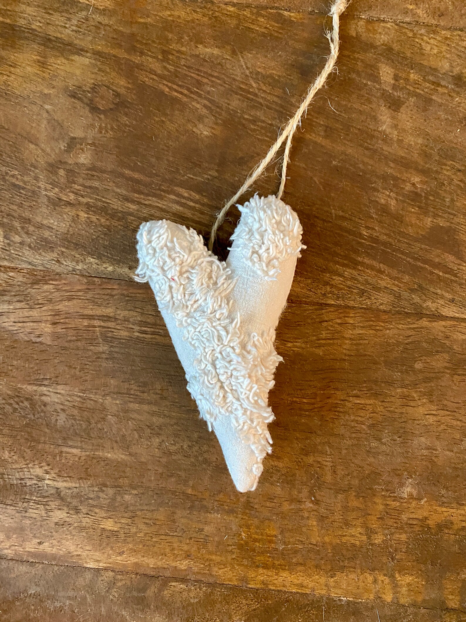 Handmade Ticking Stripe Fabric Heart Ornament, Primitive Valentine ...