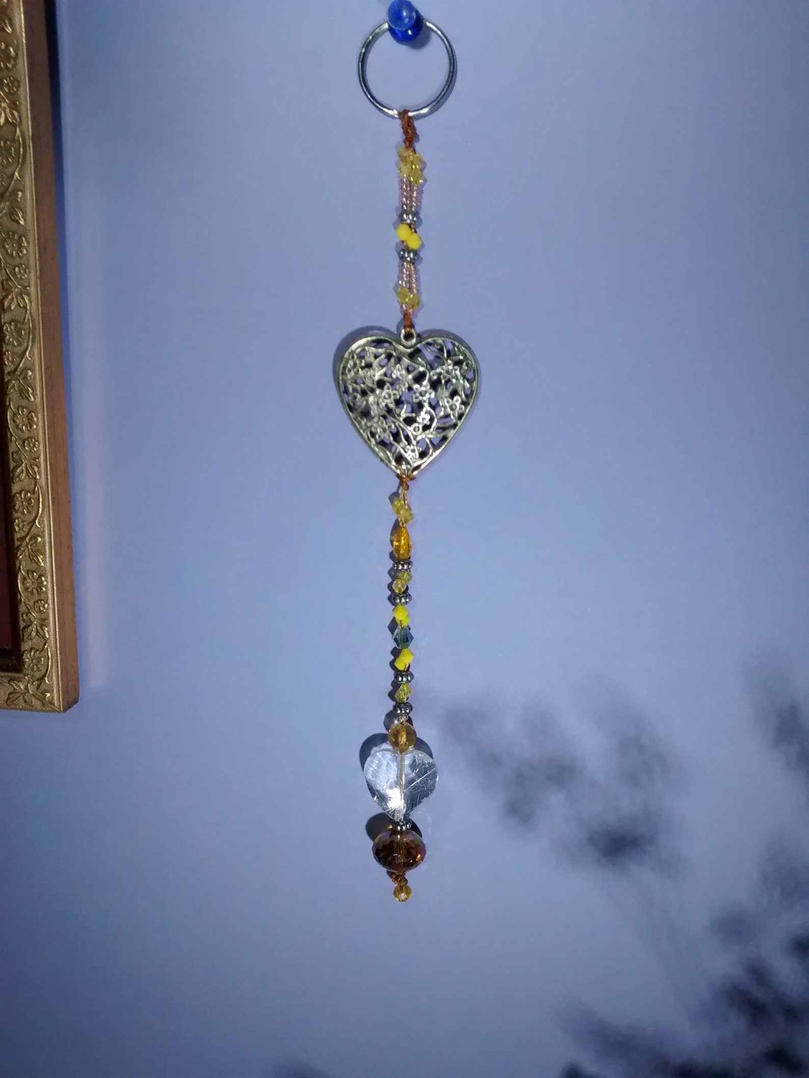 LOVE Yellow Silver Heart Wall Jewelry GIFT Birthday - Etsy