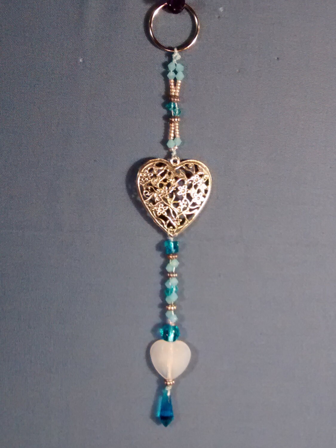 Beautiful Blue Filigree Heart Wall Art Jewelry Decor Pretty | Etsy