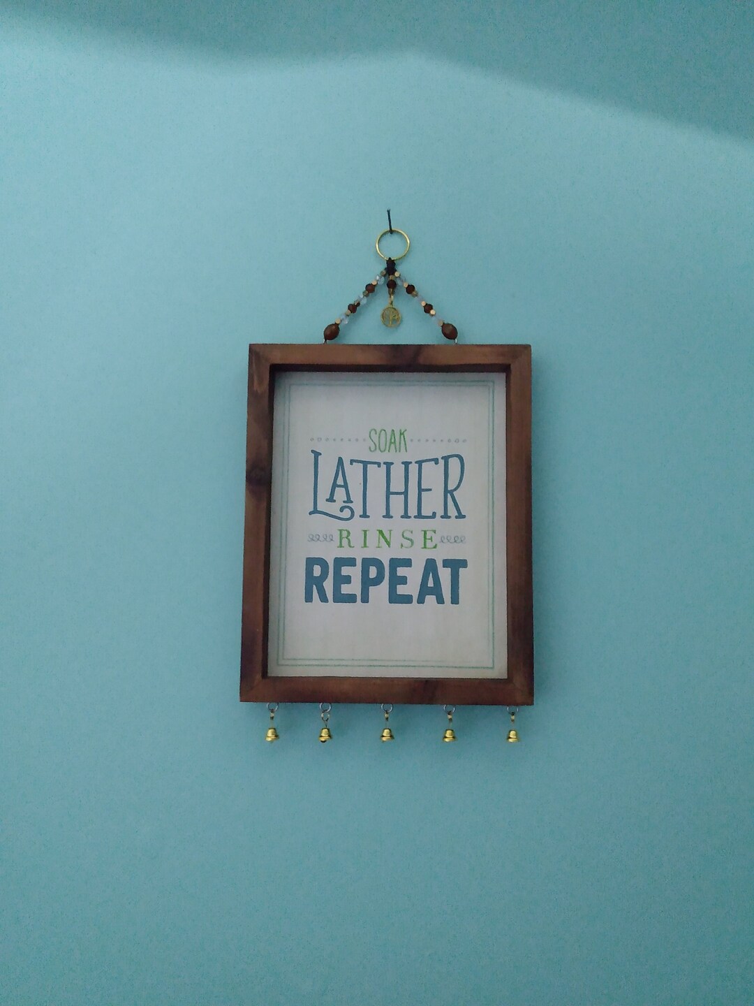 Bathroom Decor, Sign, Soak, Lather, Rinse, Repeat, Framed, Cobalt Blue ...
