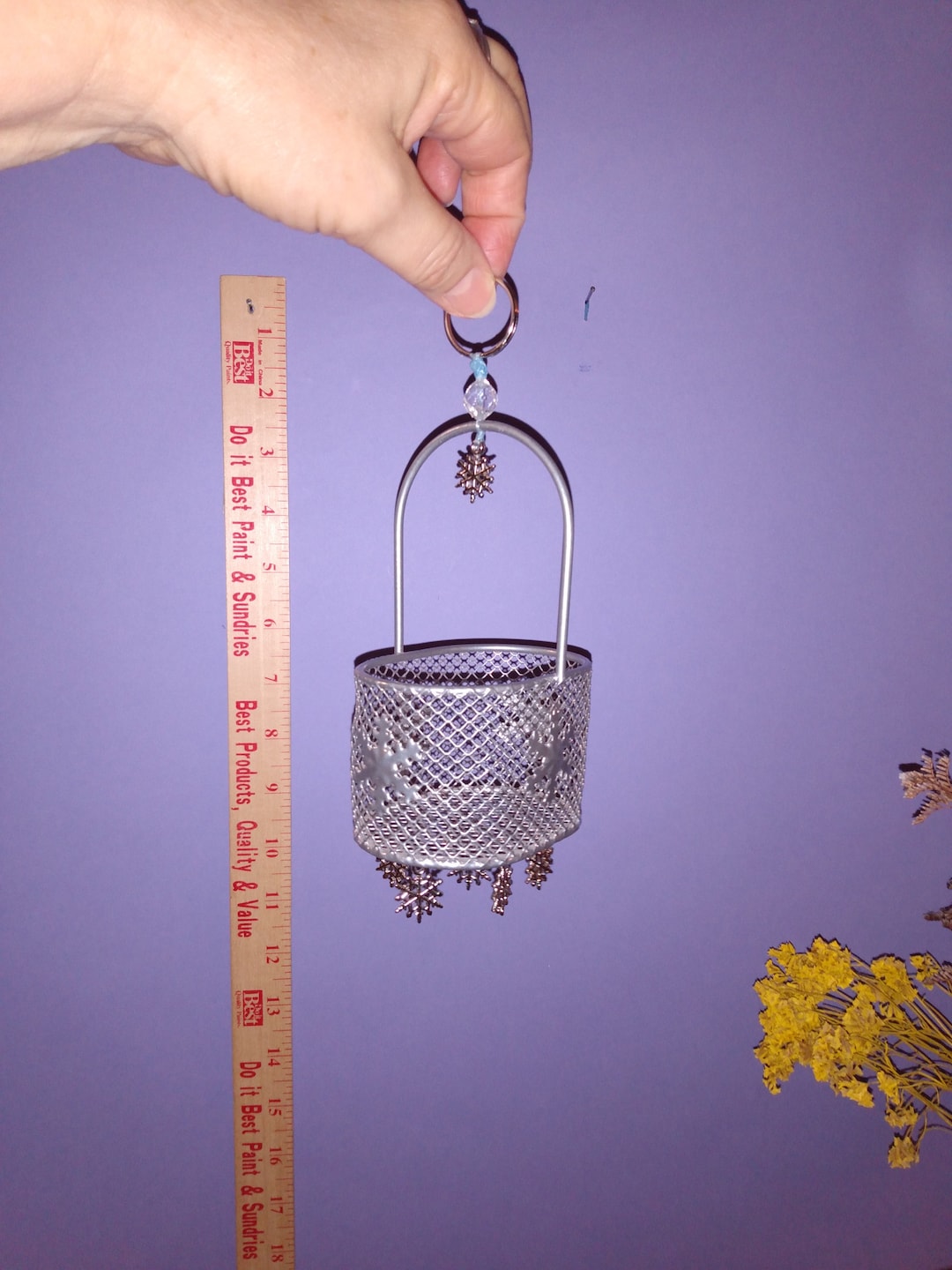 SNOWFLAKE BASKET! Small, Winter Decor, Decorative Hanging, Silver ...