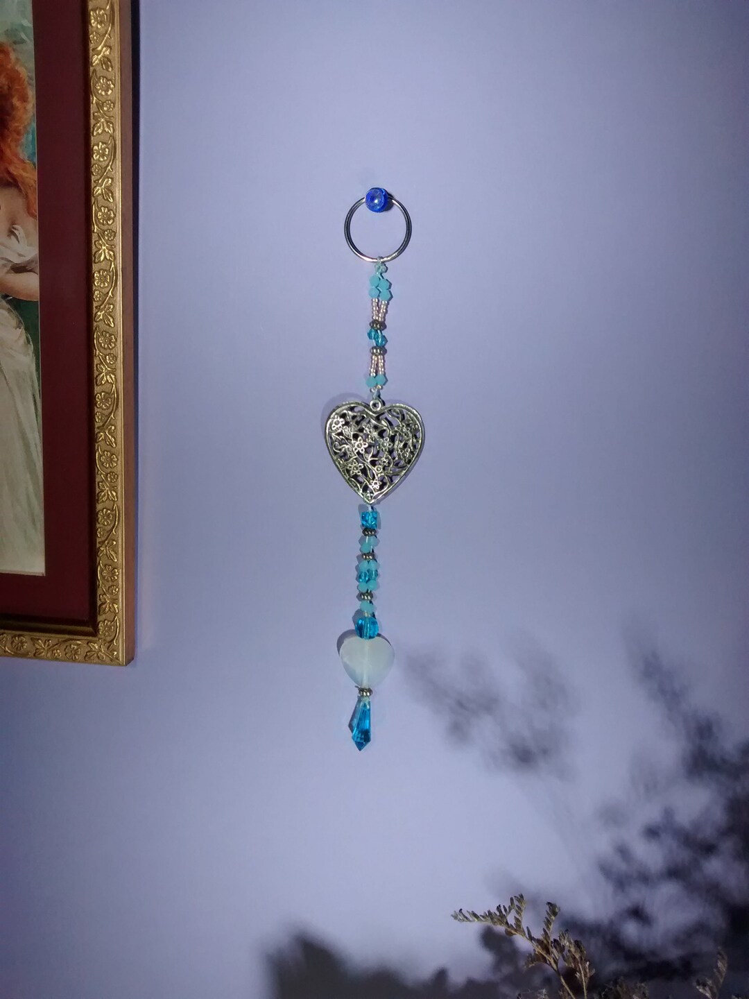 Beautiful Blue Filigree Heart Wall Art Jewelry Decor Pretty Gift ...