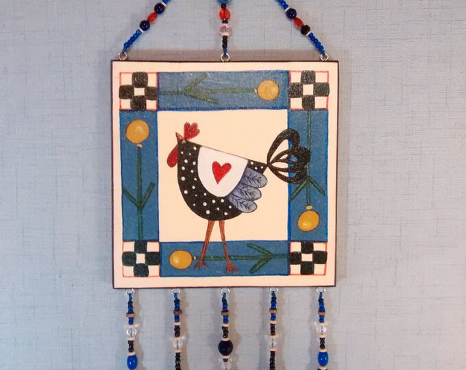 Chicken Wall Art Kitchen Chicken Decor Funny/funky Folk Art - Etsy