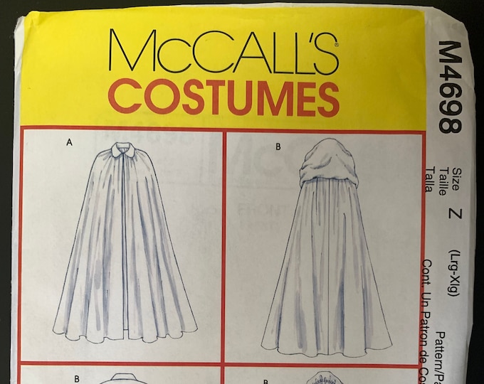 Mccall's Sewing Pattern 4698 Capes Lined Cape and Hooded Cape - Etsy