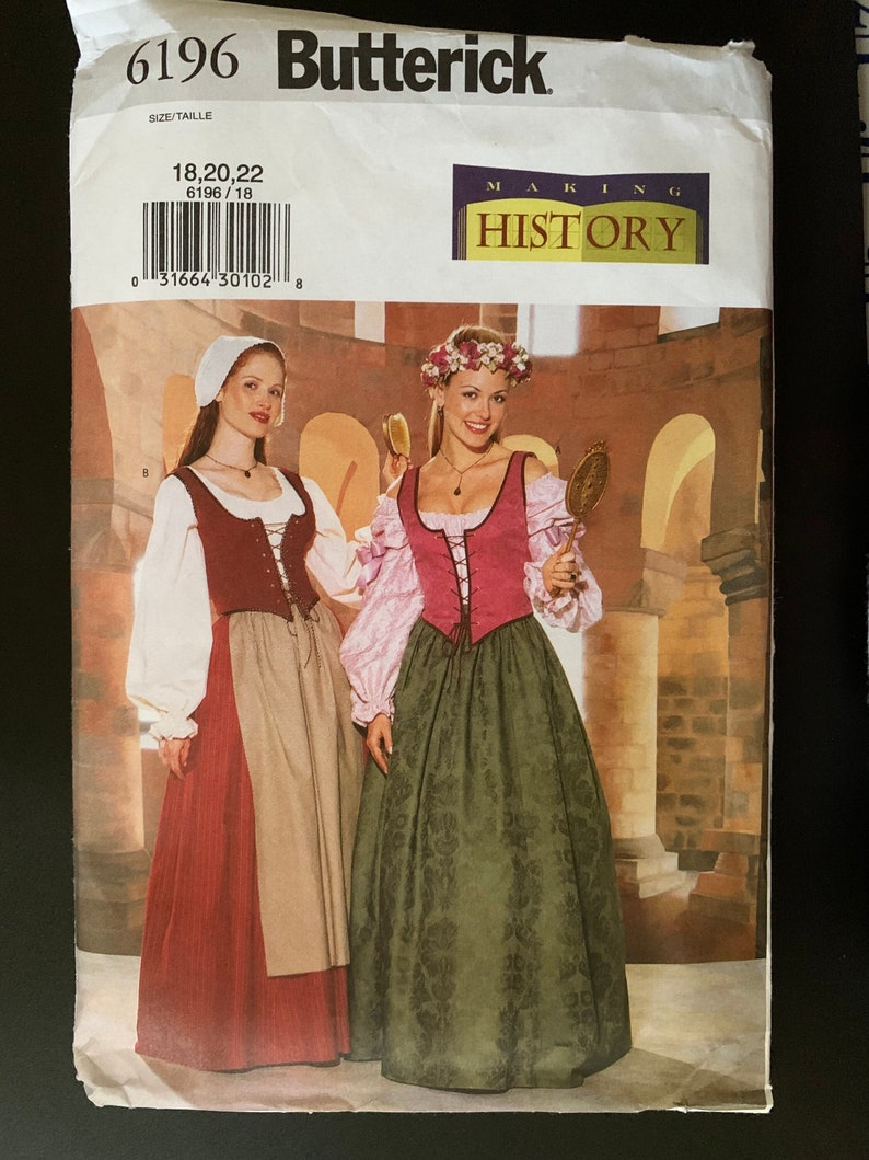 Butterick Making History Sewing Pattern 6196 Renaissance Faire Costume ...