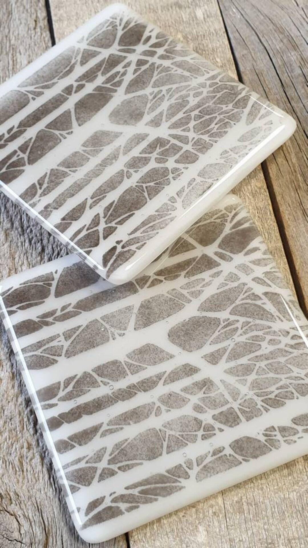 Beautiful Silhouette Forest Coasters. Lovely Glass Powder Printed ...
