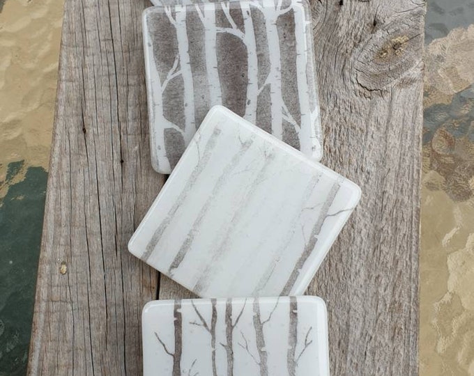 Contemporary Amber Fused Glass Coasters (set of 4) - Prismatic - Home ...