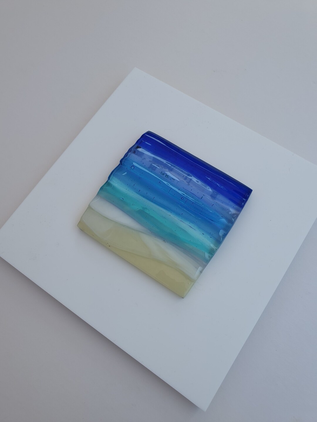 Beautiful Wall Mounted Seascape. Amazing Abstract Fused Glass Seascape ...