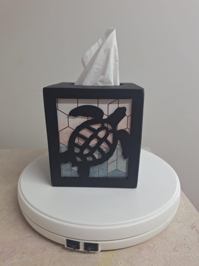 Crab and Turtle Tissue Box Cover - Etsy