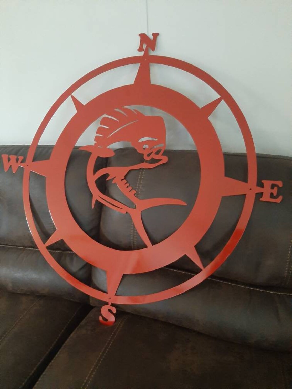 Mahi Mahi Compass Metal Wall Art Dolphin Compass - Etsy