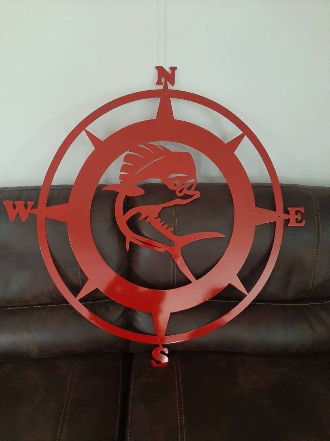 Mahi Mahi Compass Metal Wall Art, Dolphin Compass - Etsy