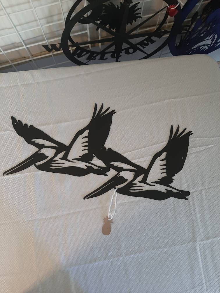 Flying Pelicans Metal Wall Art - Etsy