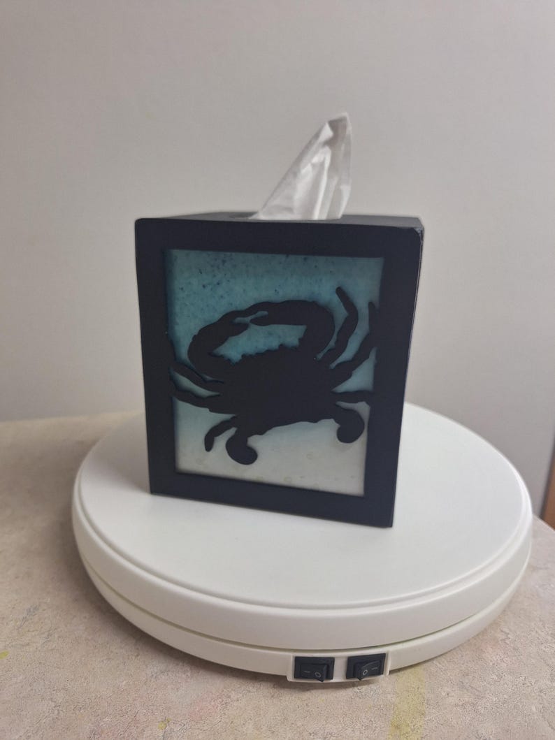 Crab and Turtle Tissue Box Cover - Etsy
