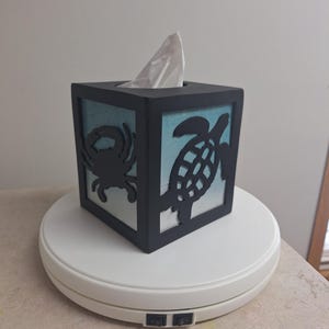 Crab and Turtle Tissue Box Cover - Etsy
