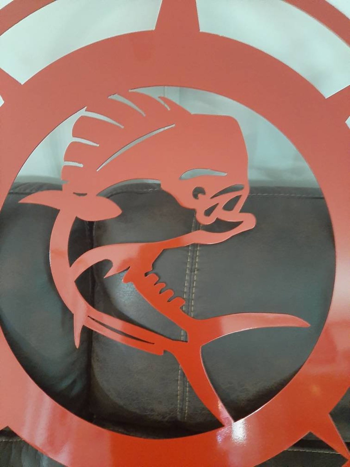 Mahi Mahi Compass Metal Wall Art Dolphin Compass | Etsy