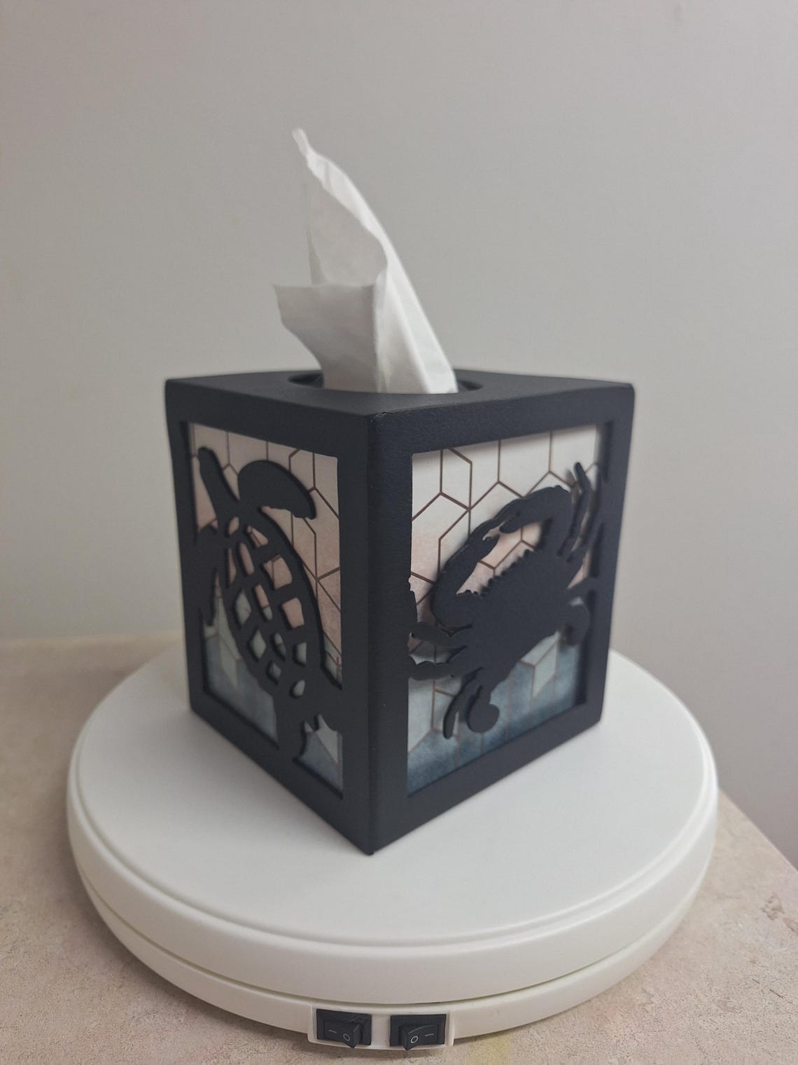 Crab and Turtle Tissue Box Cover - Etsy