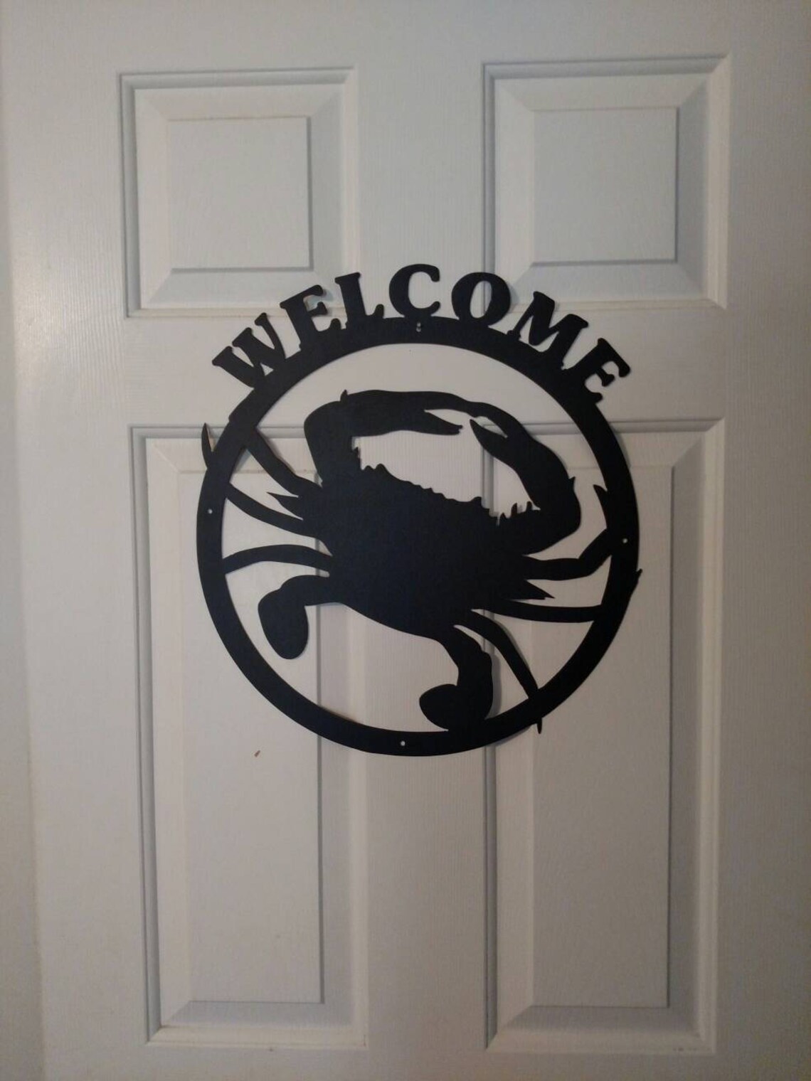 Blue Crab Metal Welcome Sign: Powder Coated Steel, Indoor/outdoor Decor ...