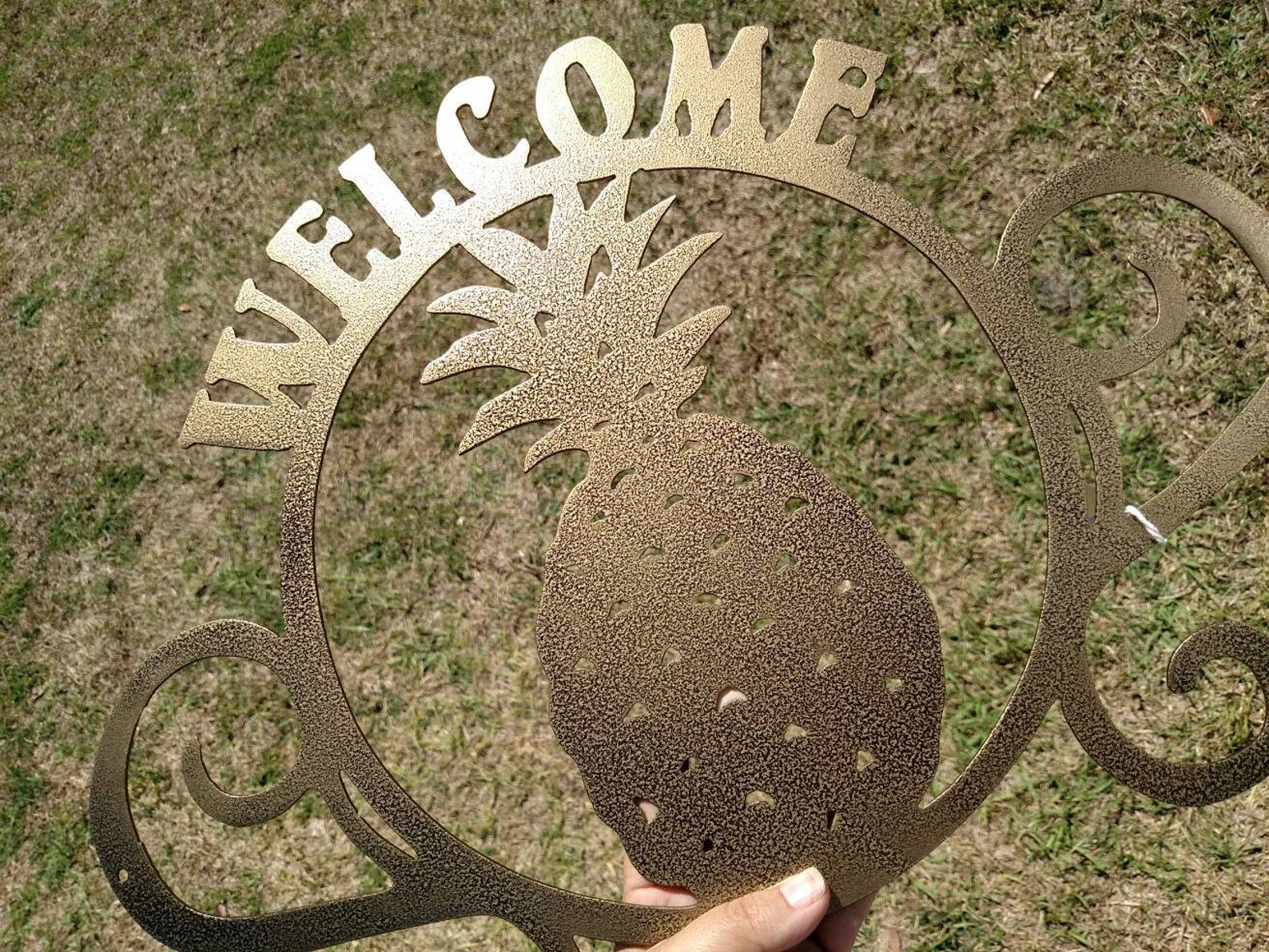 Pineapple Welcome With Scrolling - Etsy