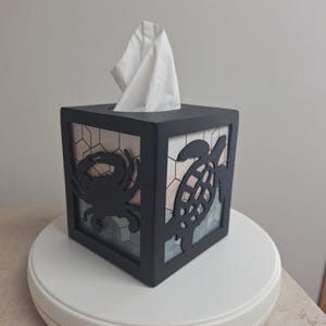 Crab and Turtle Tissue Box Cover - Etsy
