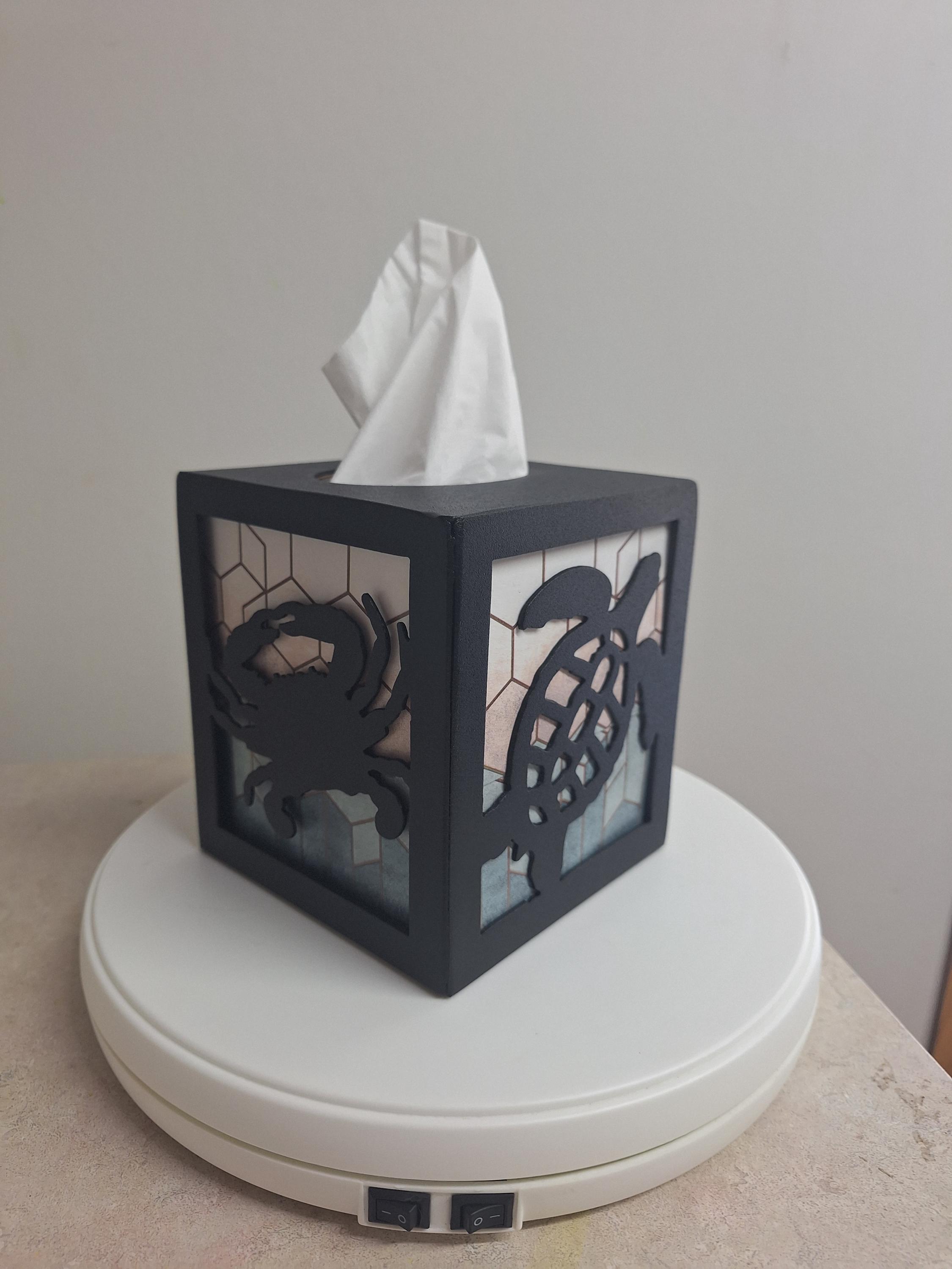 Crab and Turtle Tissue Box Cover - Etsy