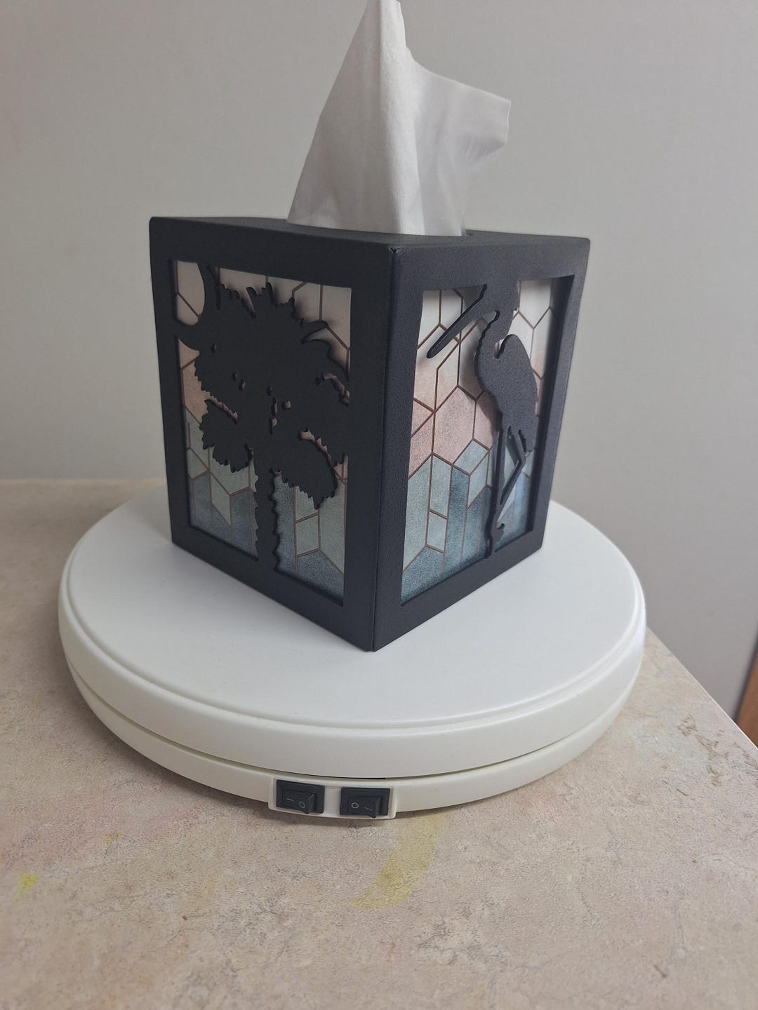 Palmetto Moon and Heron Tissue Box Cover - Etsy