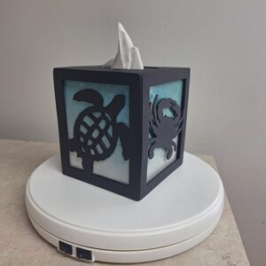 Crab and Turtle Tissue Box Cover - Etsy