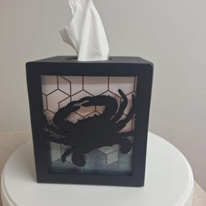 Crab and Turtle Tissue Box Cover - Etsy