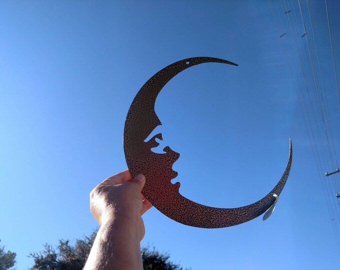 Metal Art 16 Gauge Steel in Black Crescent Moon Wall Sign - Etsy