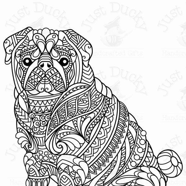 Mandala Pug Svg - Etsy Canada