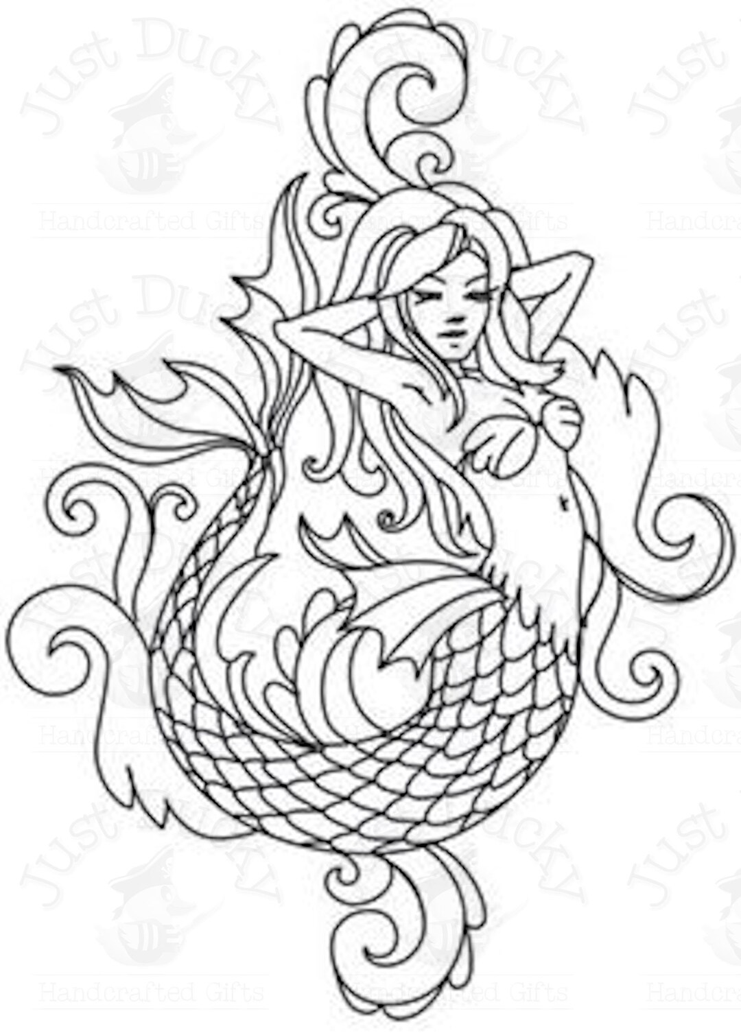 Pretty Mermaid SVG - Etsy