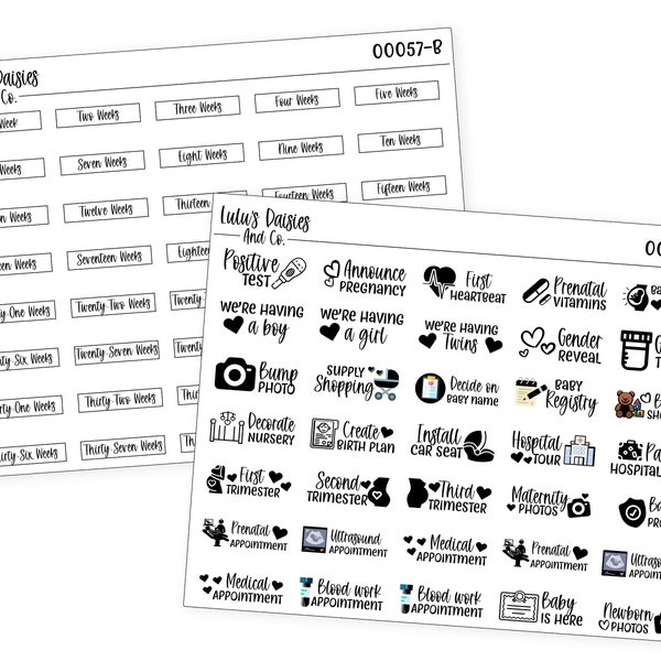 Pregnancy Stickers - Etsy