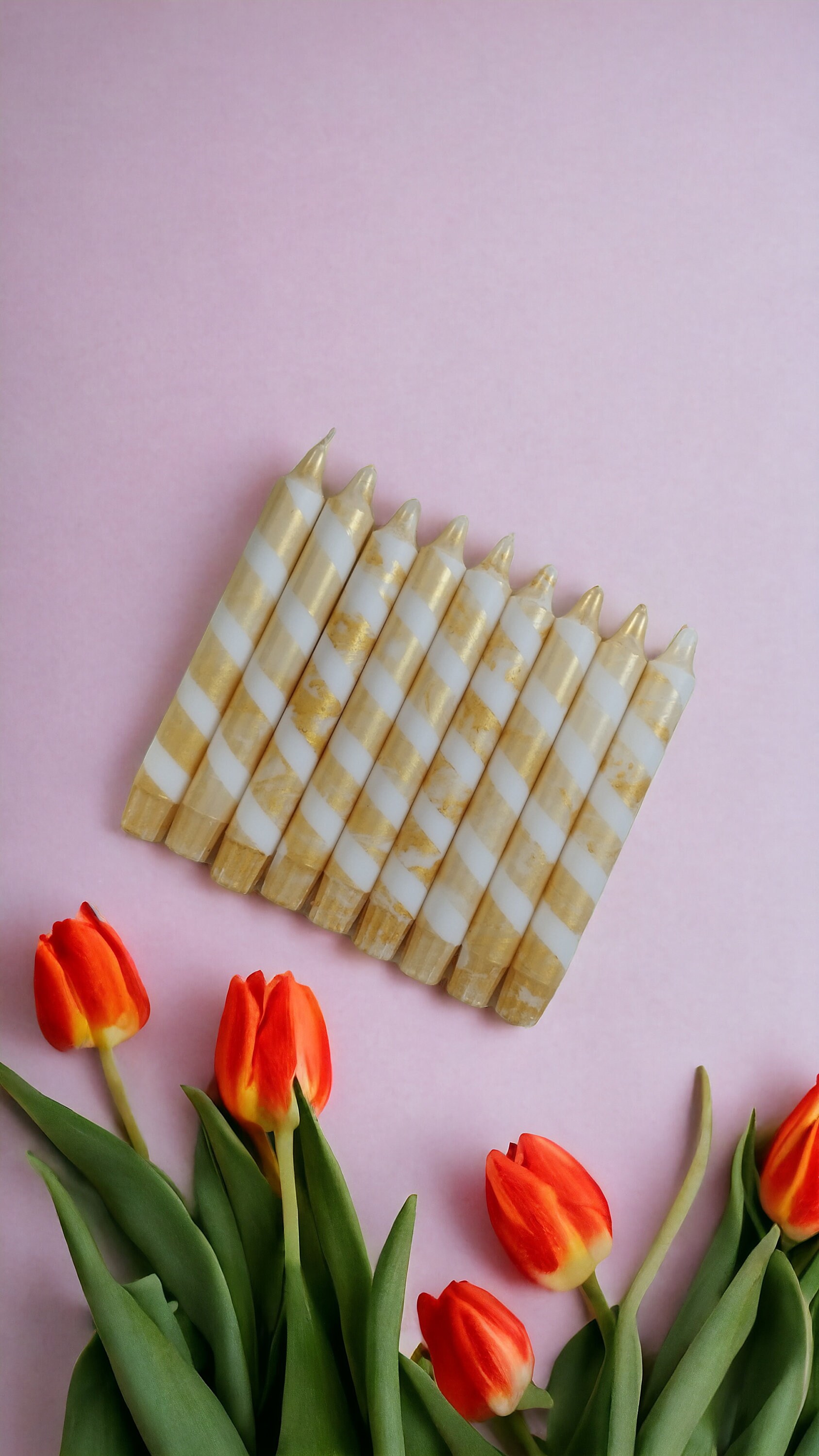 Gold White Taper Candles for Birthday Party Christmas Dinner Table ...