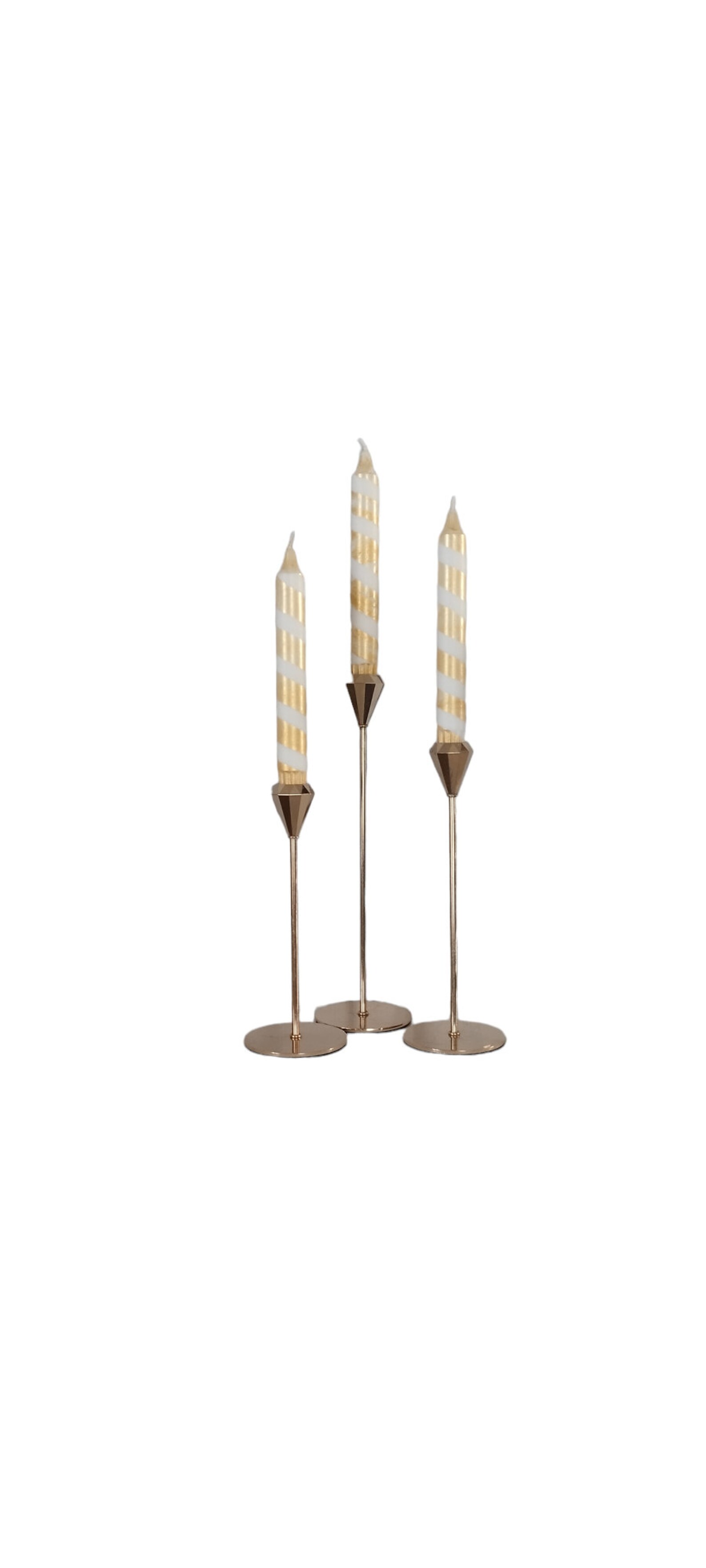 Gold White Taper Candles for Birthday Party Christmas Dinner Table ...