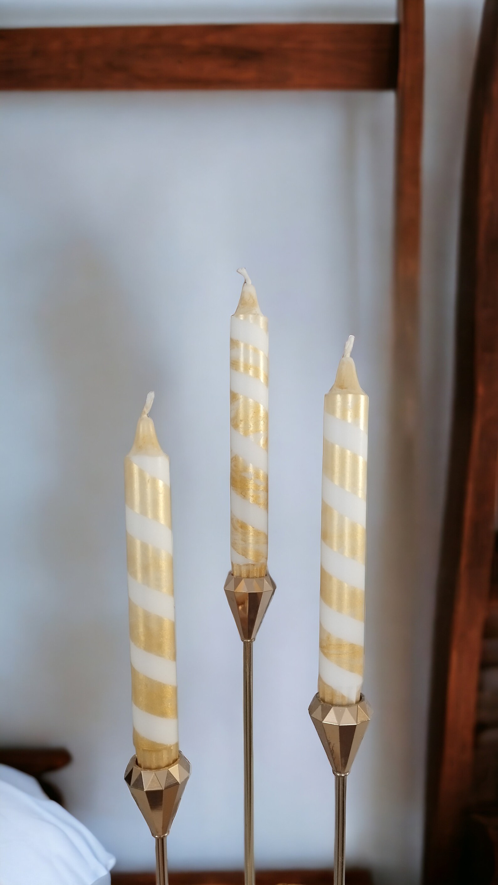 Gold White Taper Candles for Birthday Party Christmas Dinner Table ...