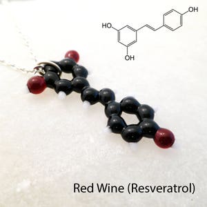 Glass Red Wine Molecule Necklace/pendant,chemistry, Glasspendant ...