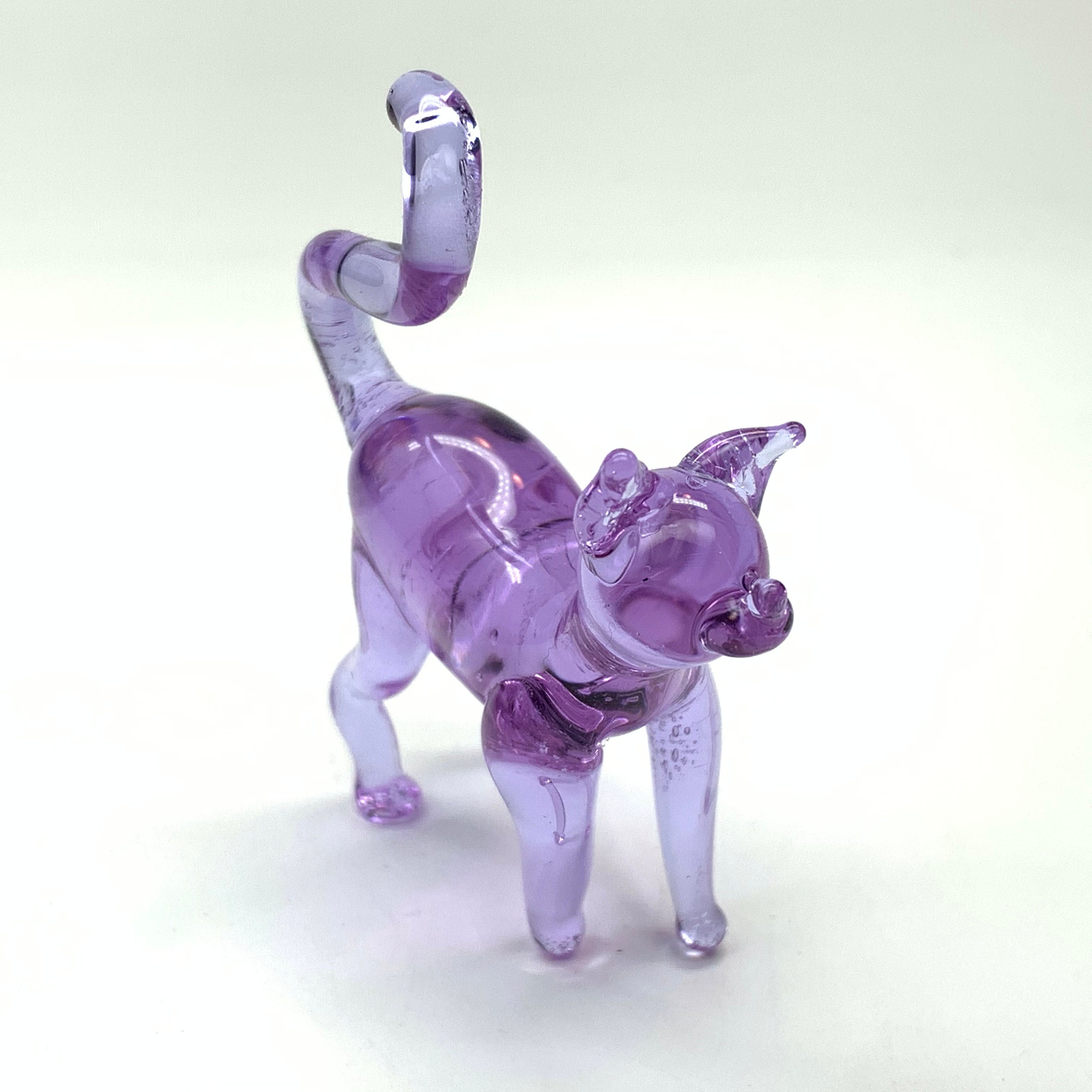 Glass Cat /handmade/lamp Work/ Orange Tabby/ Purple Cat/ White Cat - Etsy
