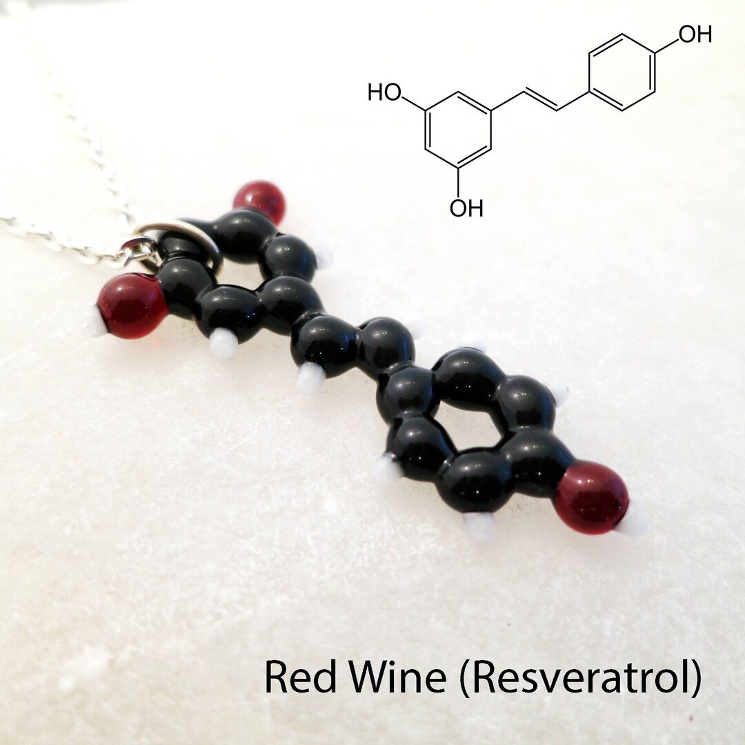 Glass Red Wine Molecule Necklace/pendant,chemistry, Glasspendant ...