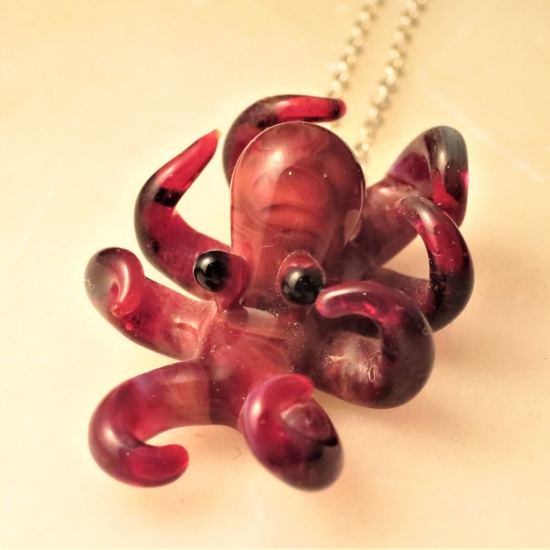 Glass Octopus Necklace, Octopus Figurine - Etsy