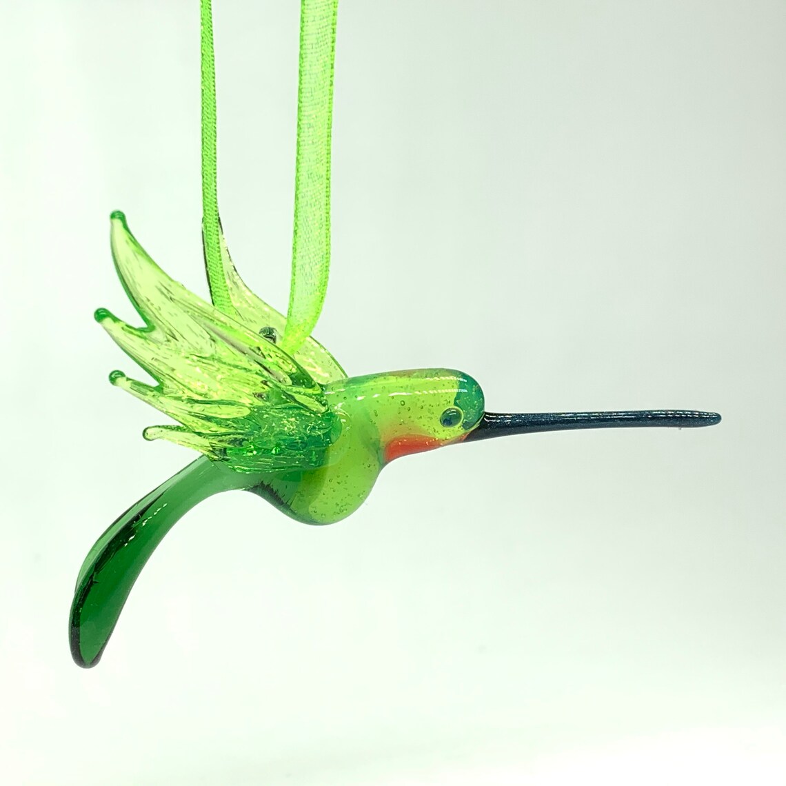 Glass Hummingbird Figurine /handmade/bird/ hanging figurine/ | Etsy