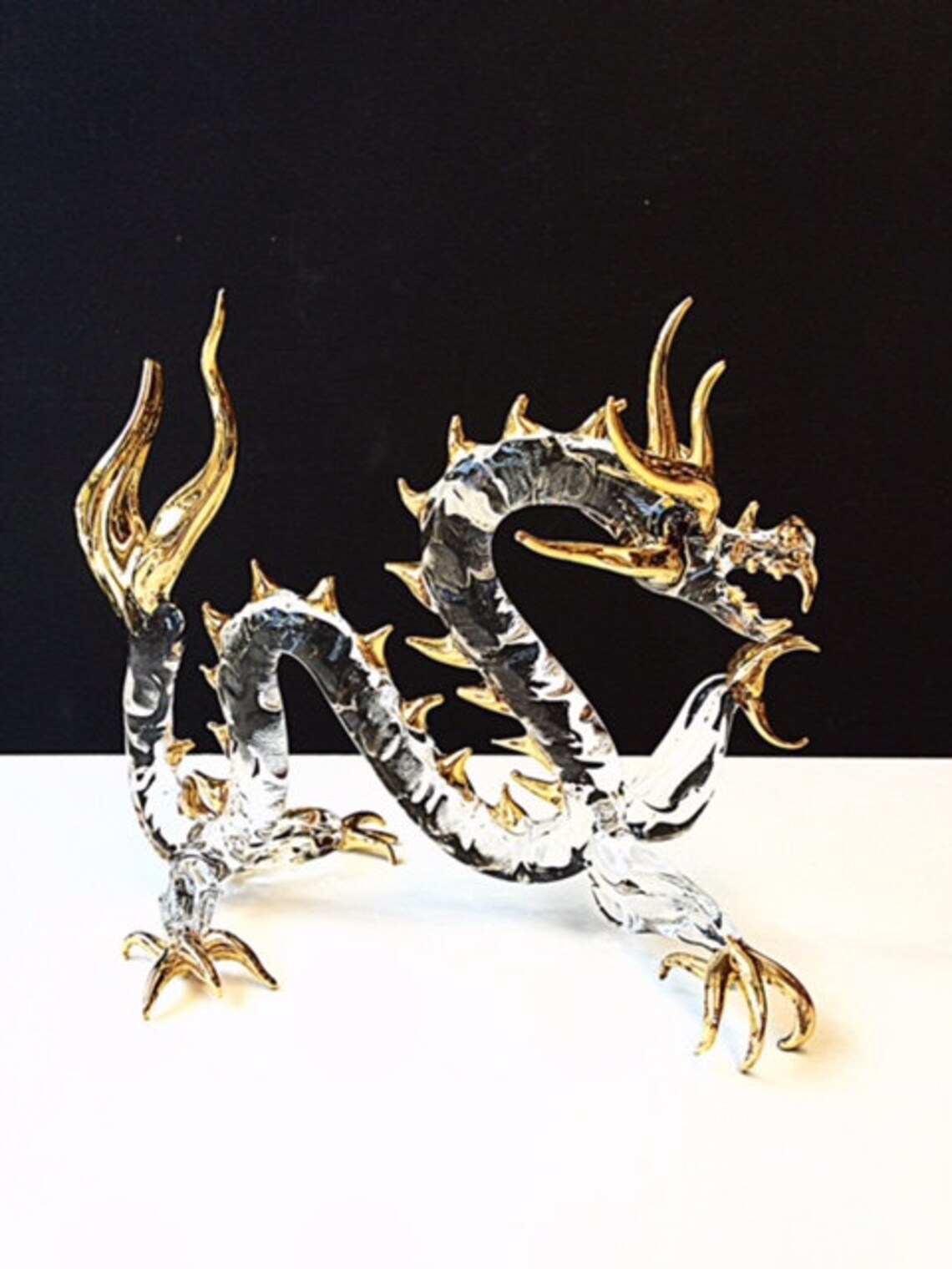 Glass Dragon Figurine - Etsy