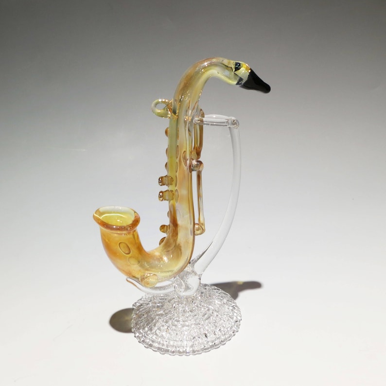 Glass Musical Figurine Piano Guitar Saxophone musical | Etsy