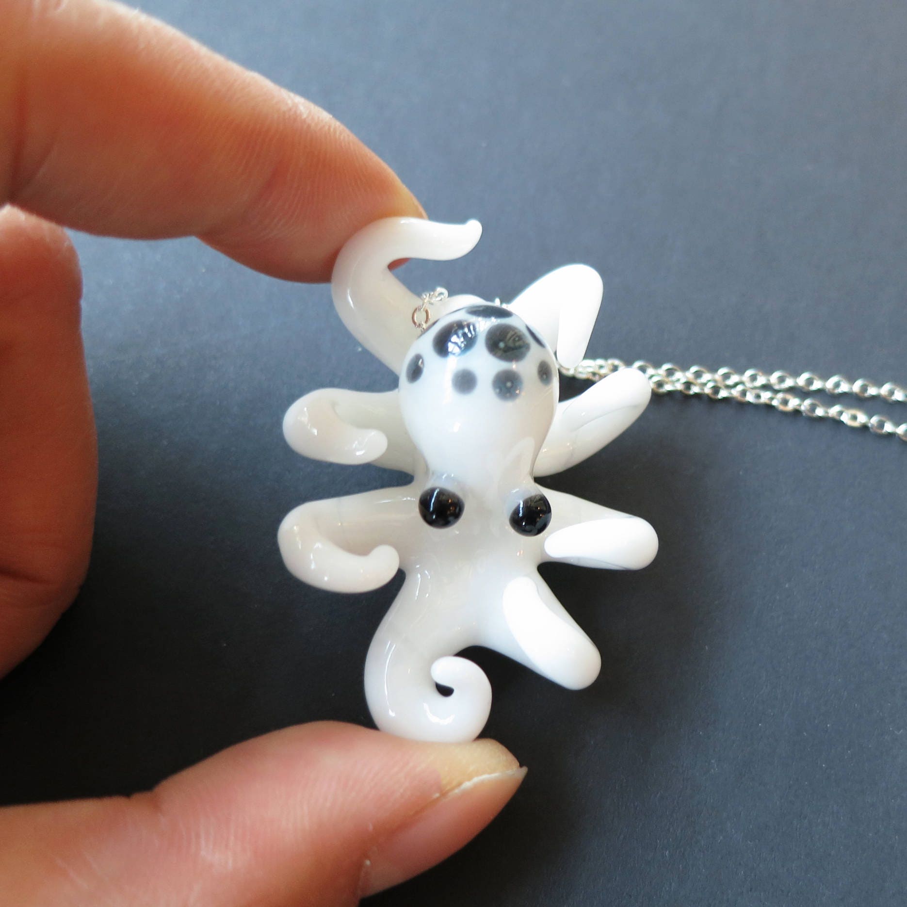 Glass Octopus Necklace, Octopus Figurine - Etsy