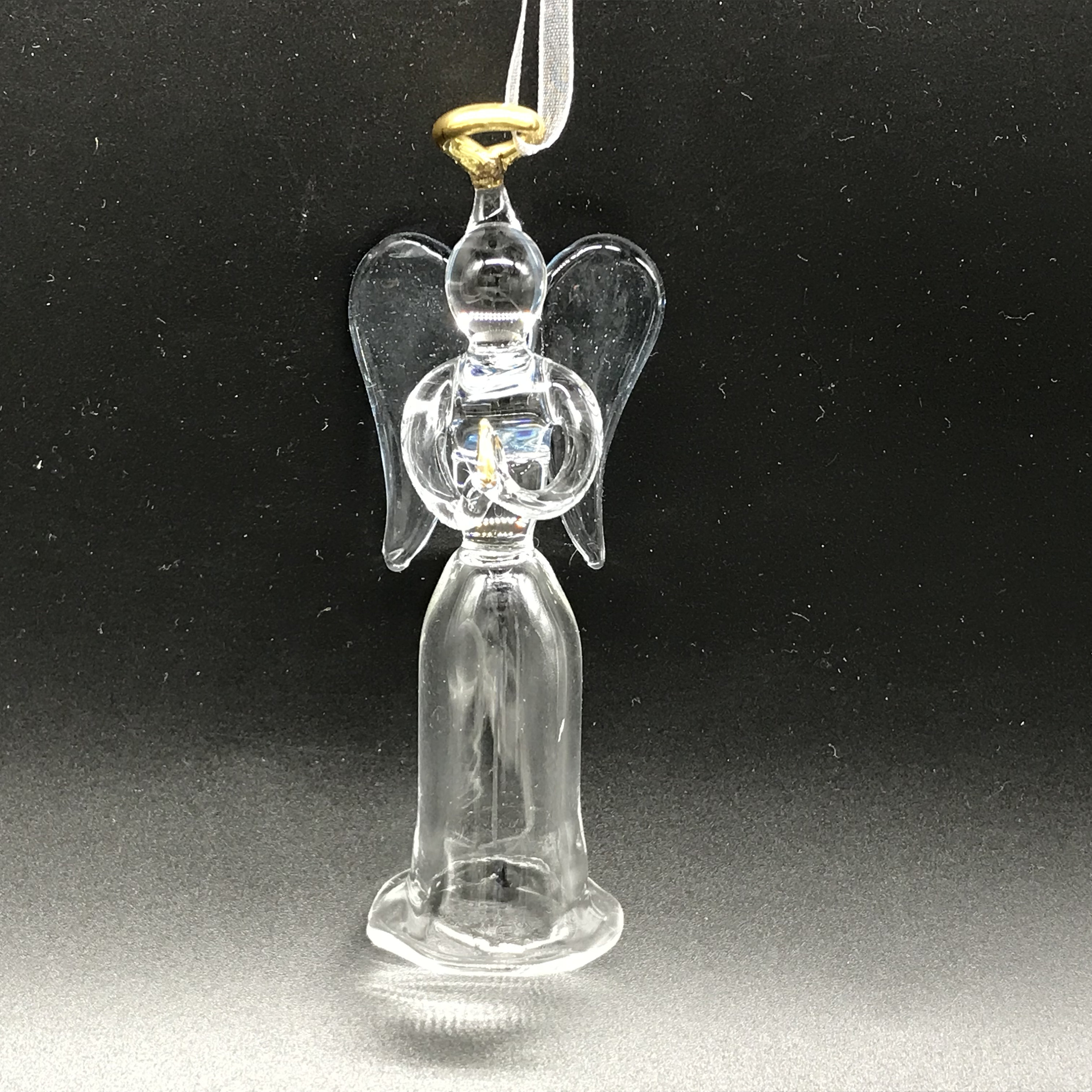 Glass Angel With Light Blue Wings, Angel Ornament With Gold Halo ...