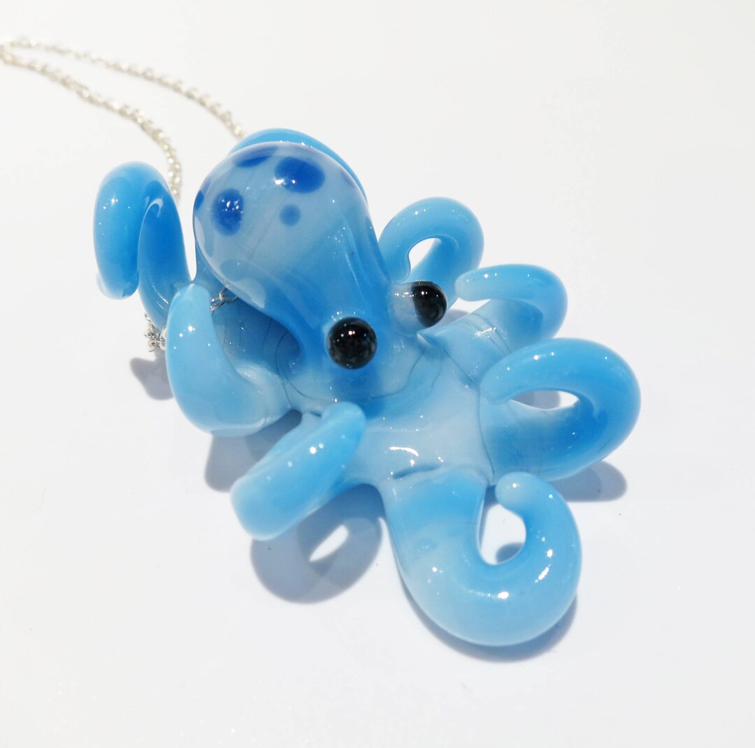 Glass Octopus Necklace, Octopus Figurine - Etsy