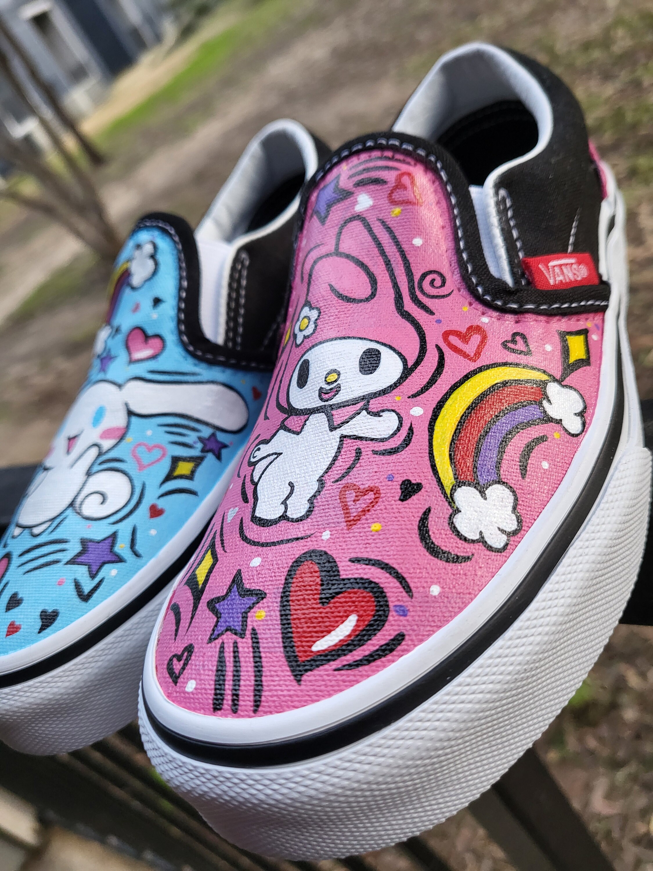 Cinnamoroll and My Melody Custom Vans - Etsy
